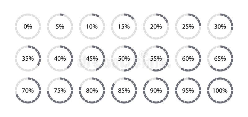 Grey Circular Section Graph. Diagram Scheme Divided into Pieces. 100 ...