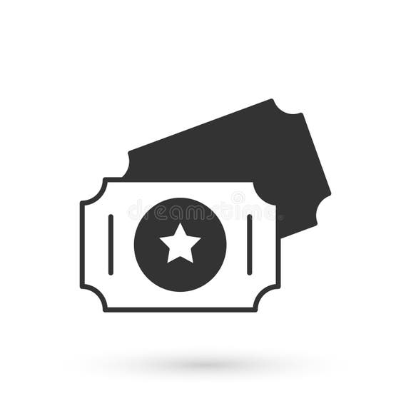 Grey Circus Ticket Icon Isolated on White Background. Amusement Park ...