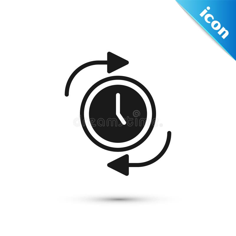 Grey Clock Icon Isolated on Grey Background. Time Symbol. Square Glass ...
