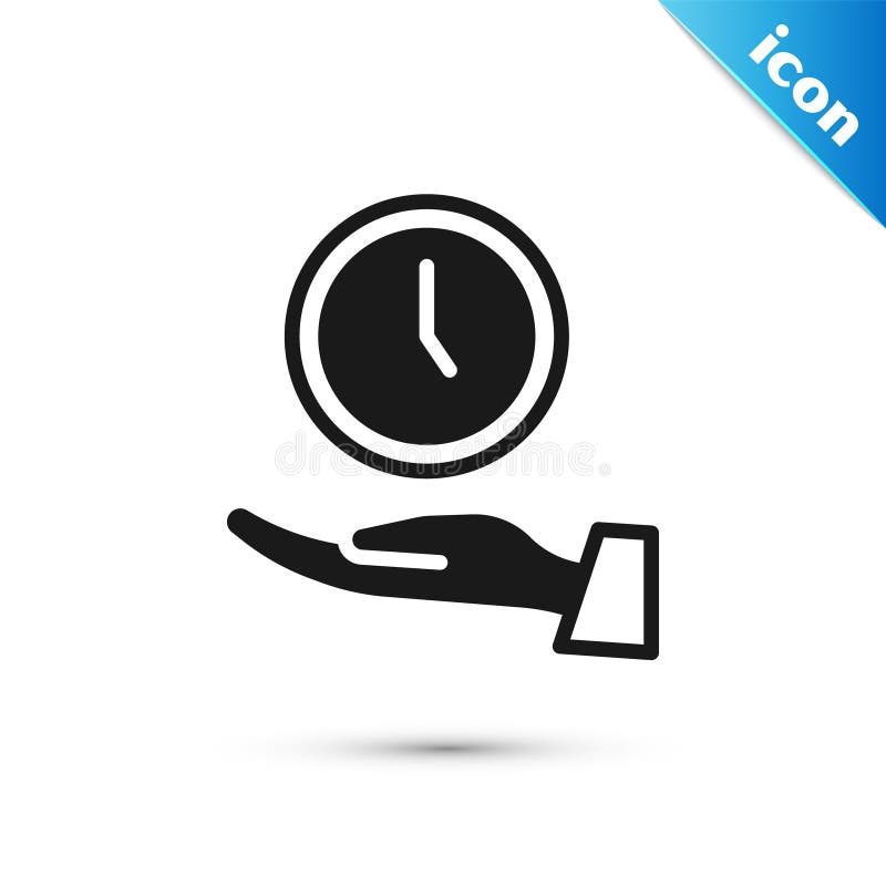 Grey Clock Icon Isolated on White Background. Time Symbol Stock Vector ...