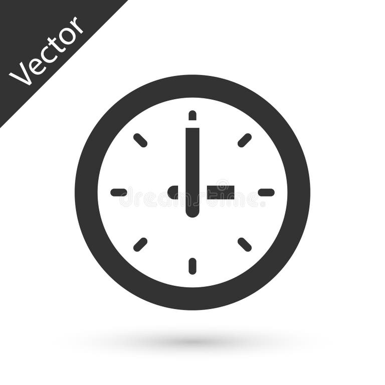 Grey Clock Icon Isolated on White Background. Time Symbol Stock Vector ...