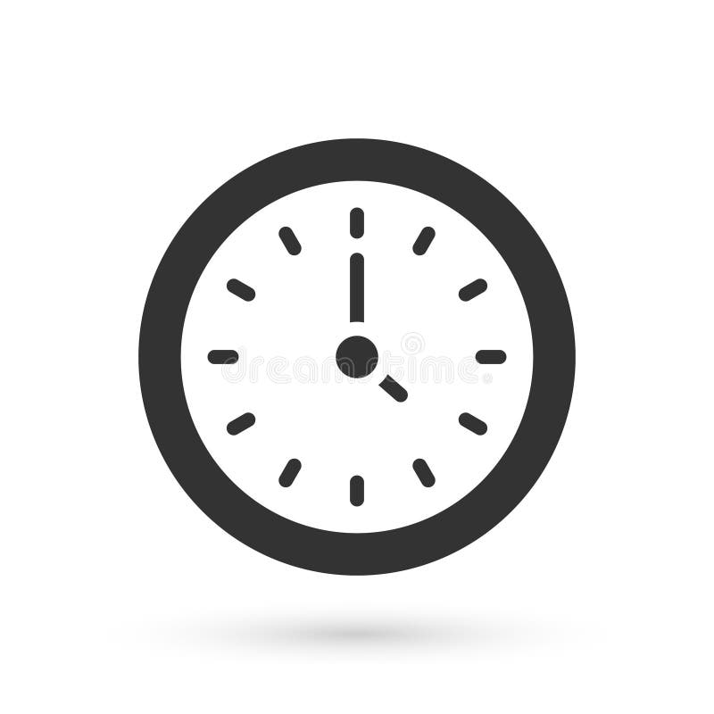 Grey Clock Icon Isolated on White Background. Time Symbol Stock Vector ... Grey Clock Icon Isolated on White Background. Time Symbol Stock Vector ...