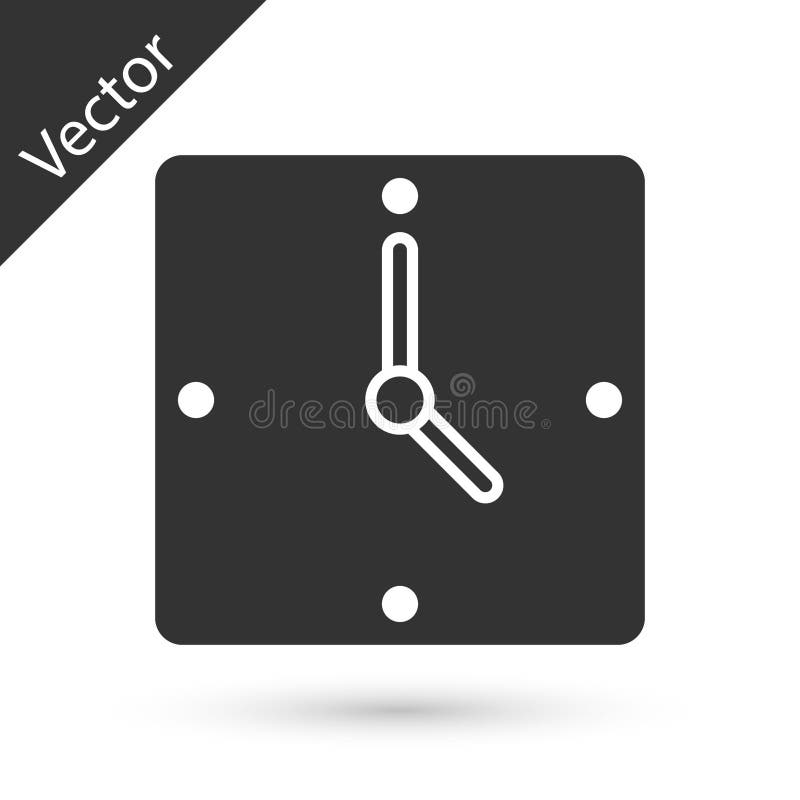 Grey Clock Icon Isolated on White Background. Time Symbol Stock ...