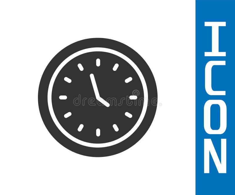 Grey Clock Icon Isolated on White Background. Time Symbol Stock Vector ...