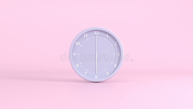 Grey Clock with White Numbers and Hands on a Pink Background, Time ...