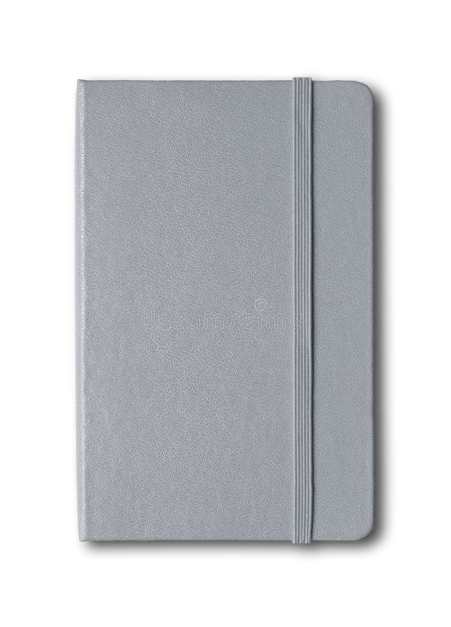 Grey Closed Notebook Isolated on White Stock Photo - Image of empty ...