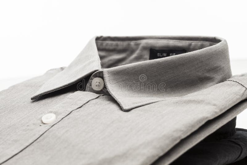 Grey Cloth Dress Shirt Folded Stock Photo - Image of clothing, formal ...