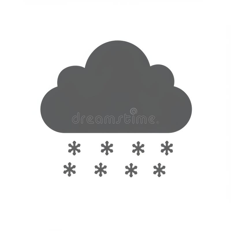 Grey Cloud with Falling Snowflakes Icon Stock Illustration ...