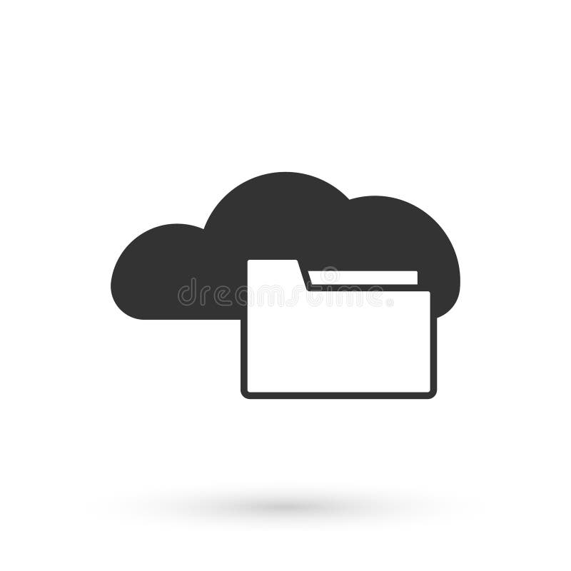 Grey Cloud or Online Library Icon Isolated on White Background ...