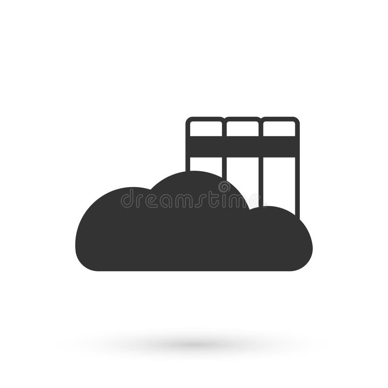 Grey Cloud or Online Library Icon Isolated on White Background ...