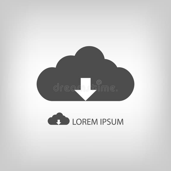 Grey Cloud with Uploading Sign As Logo Stock Vector - Illustration of ...
