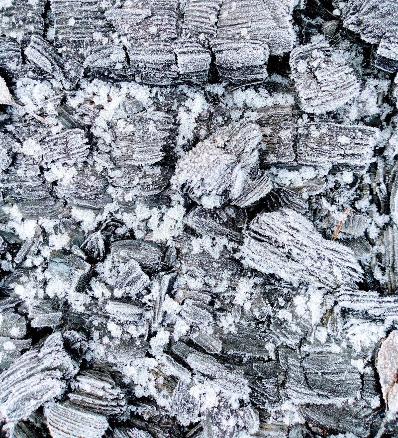 Grey Coal at the White Snow Stock Photo - Image of white, background ...