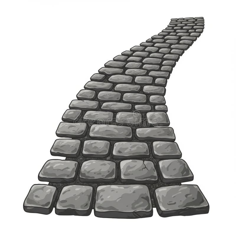 Grey Cobblestone Path Winding Road Texture Stock Illustration ...