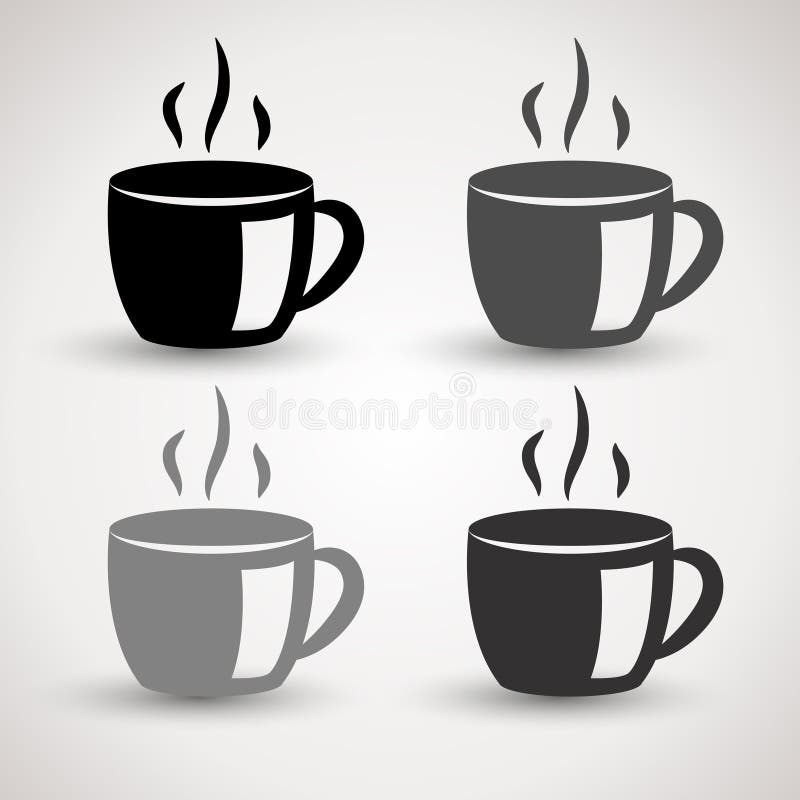 Grey coffee cups stock illustration. Illustration of espresso - 29773239