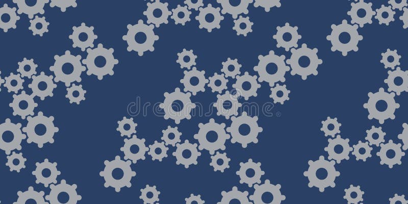 Grey Cog Weels or Gear Symbols Pattern on Wide Scale Blue Background ...