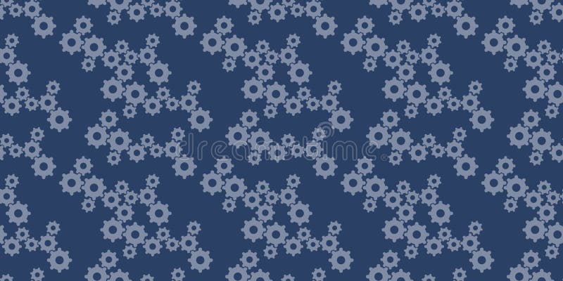 Grey Cog Wheels or Gear Symbols Pattern on Wide Scale Blue Background ...