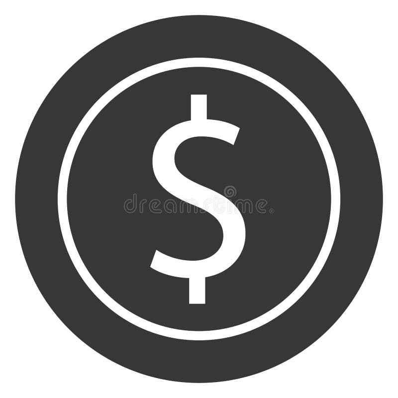 Grey coin with dollar sign stock illustration. Illustration of finance ...