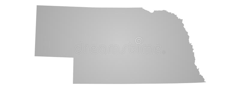 Grey Color Nebraska Solid Map Stock Illustration - Illustration of ...