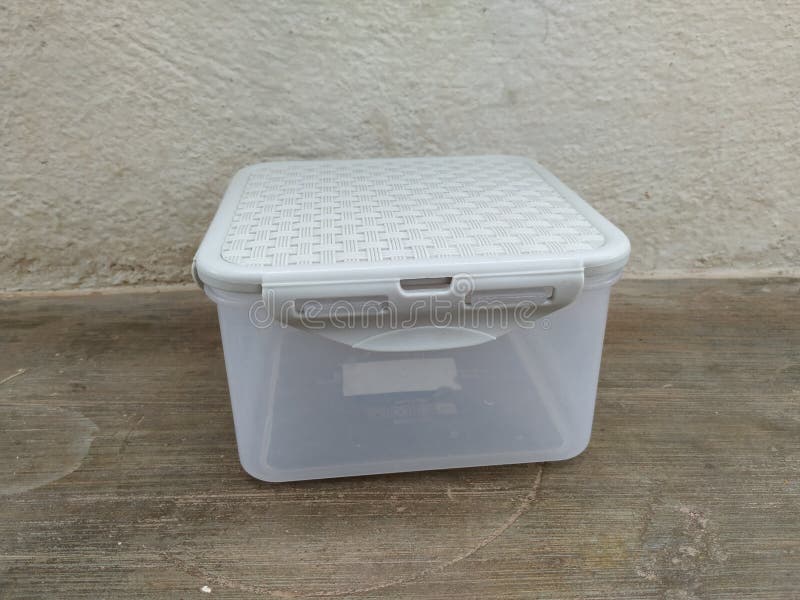 Grey Color Square Shaped Plastic Lunch Box Stock Photo - Image of pack ...