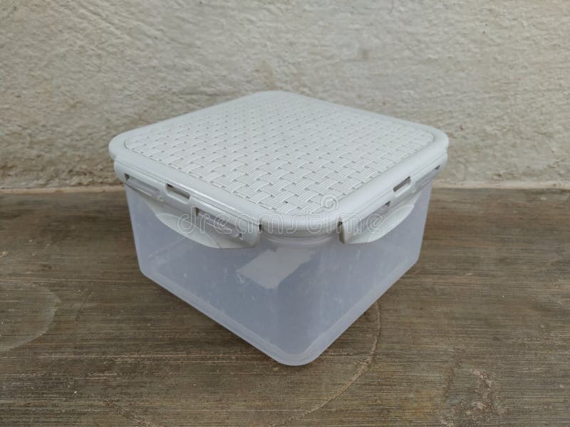 Grey Color Square Shaped Plastic Lunch Box Stock Image - Image of ...