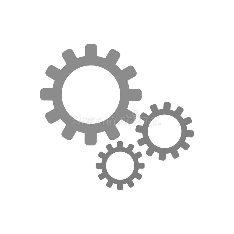 Grey Color System Setting Gears Vector Eps10. Grey Tree Gears Icon ...
