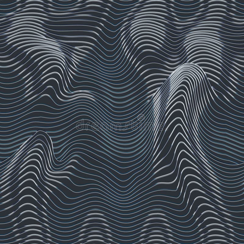 Grey Wave. Spiral Digital Art. An Abstract Computer Generated Modern ...