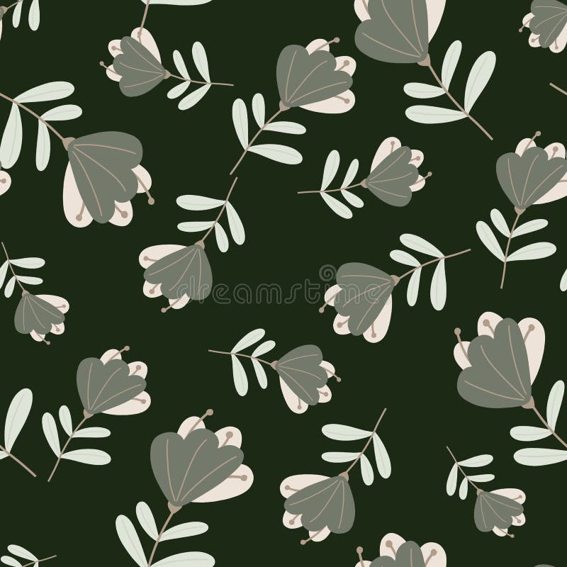 Grey Colored Jumping Tigers Doodle Print Seamless Pattern. Red and ...