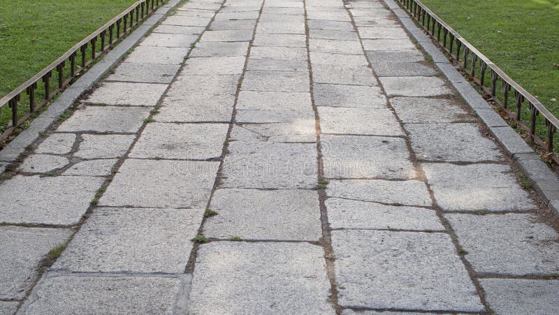 Grey-coloured Square Stone Paving Slabs Stock Image - Image of street ...