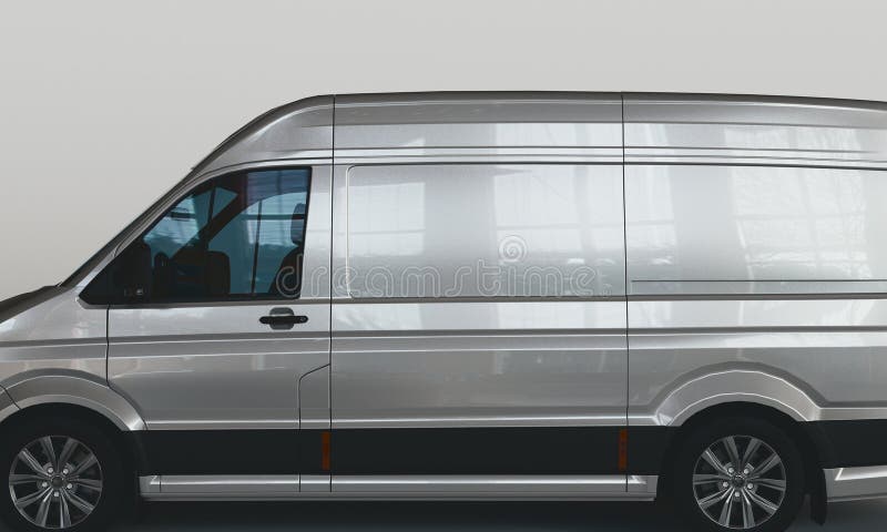 Grey Commercial Vehicle Isolated on White Background, High Quality 3d ...