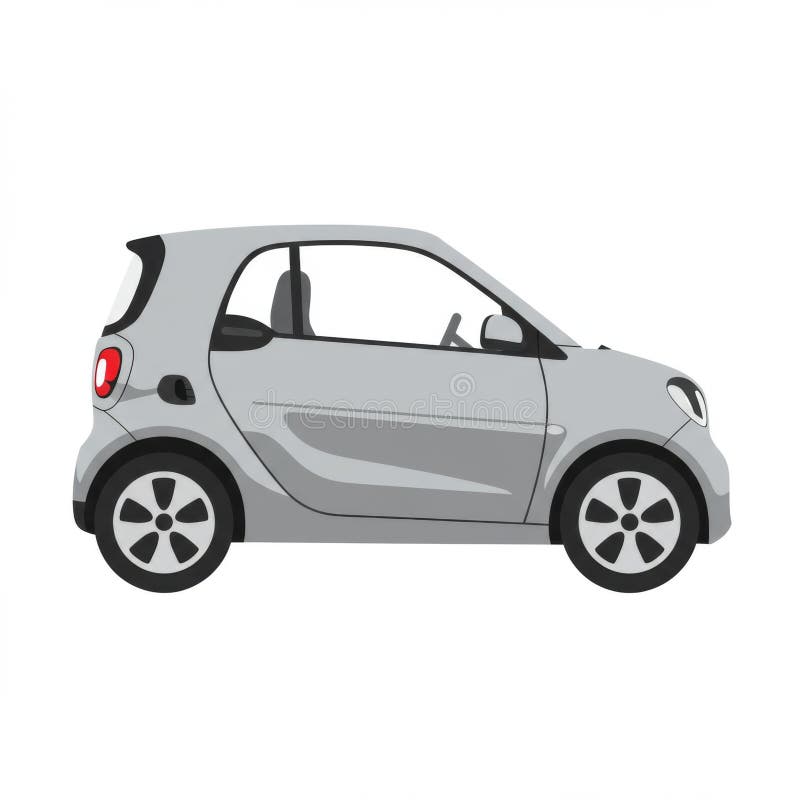 Grey Compact Car Side View Illustration Stock Illustration ...