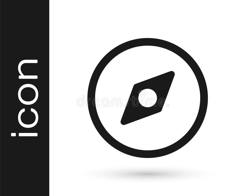 Grey Compass Icon Isolated on White Background. Windrose Navigation ...