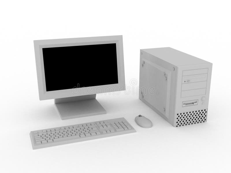 Grey computer stock illustration. Illustration of informatic - 8004814