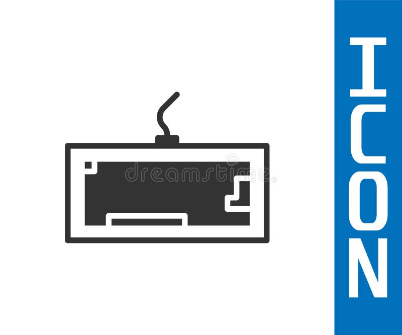 Grey Computer Monitor Screen Icon Isolated on White Background ...