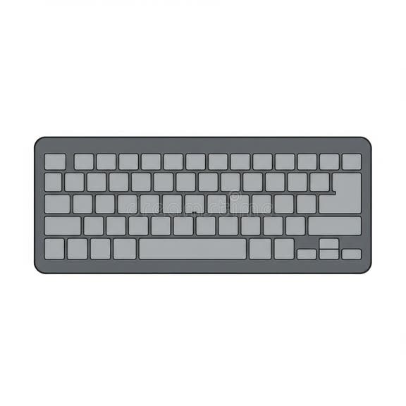 Grey Computer Keyboard Top View Stock Illustration - Illustration of ...