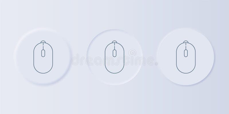 Grey Computer Mouse Gaming Icon Isolated on Grey Background. Optical ...