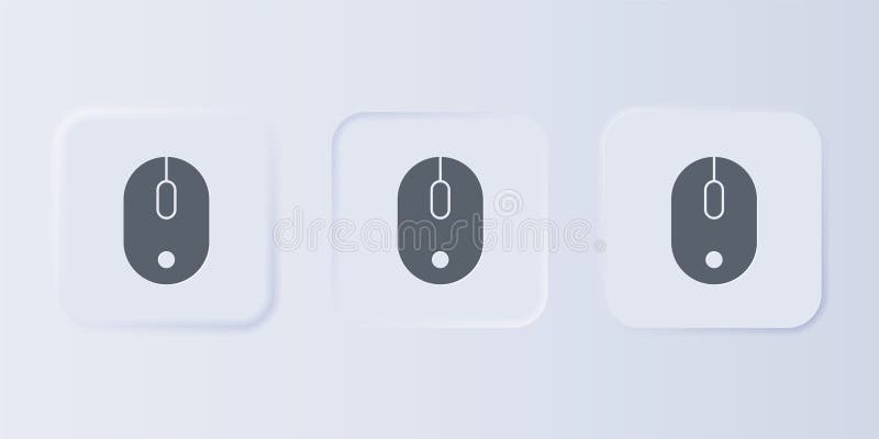Grey Computer Mouse Icon Isolated on Grey Background. Optical with ...