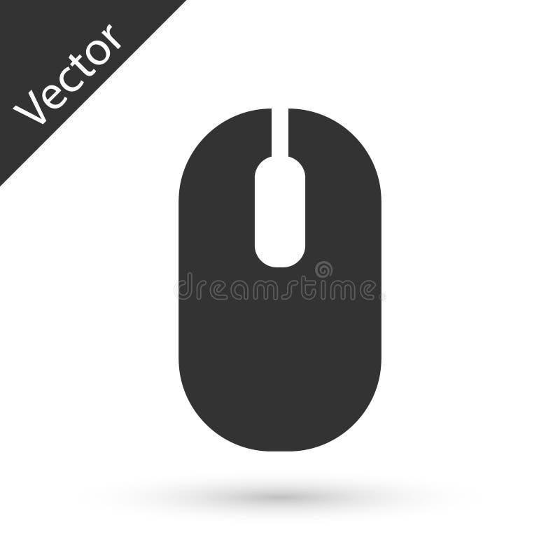 Grey Computer Mouse Icon Isolated on White Background. Optical with ...