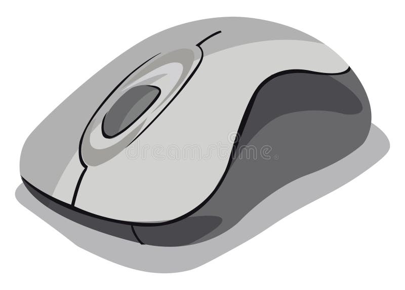 Grey Computer Mouse Icon Isolated on White Background. Optical with ...