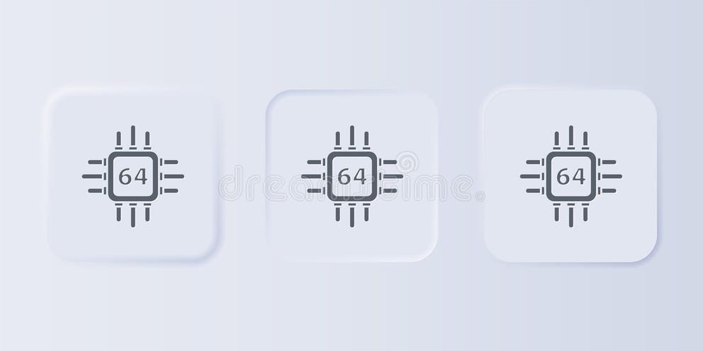 Grey Computer Processor with Microcircuits CPU Icon Isolated on Grey ...