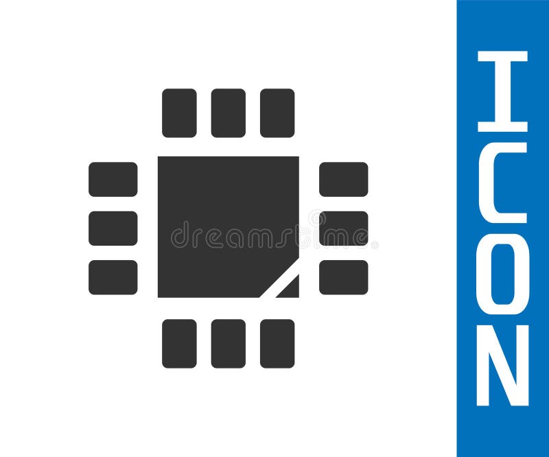 Grey Computer Monitor Screen Icon Isolated on White Background ...