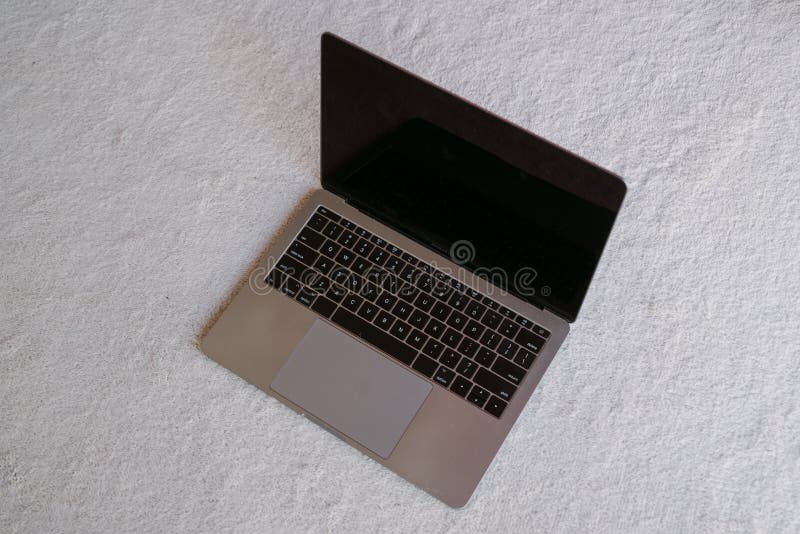 Grey Computer on Soft and Light Floor Stock Photo - Image of ...