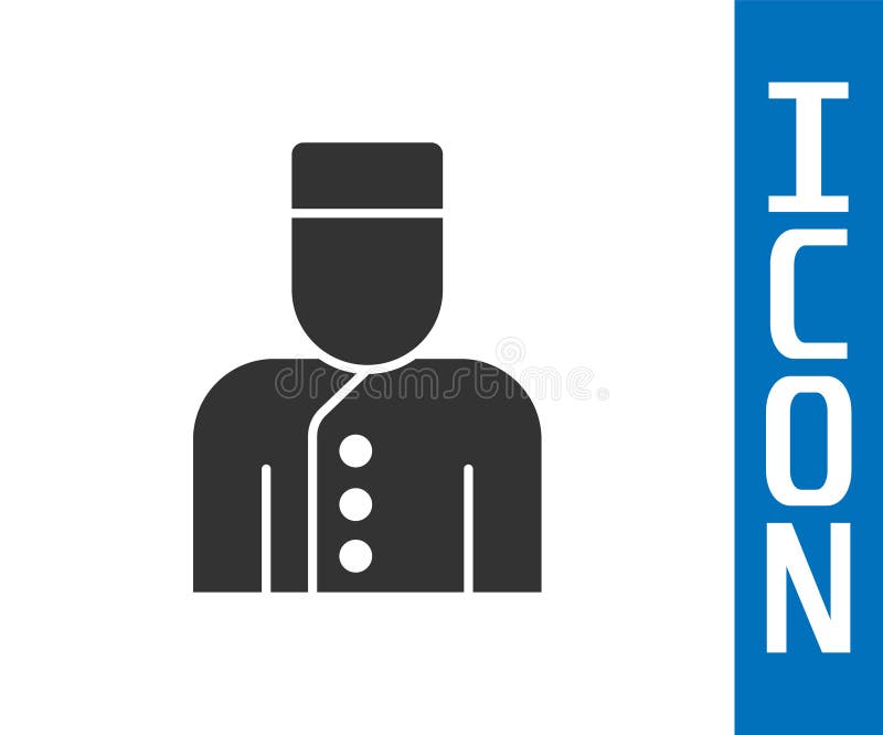 Set Concierge Icon Isolated on Black and White Background. Vector Stock ...