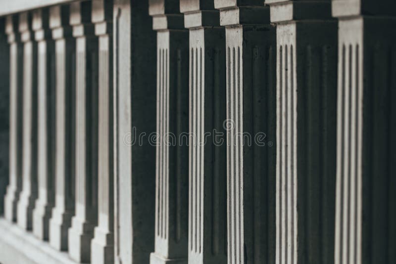Grey Concrete Balustrade Forming Pattern, Vintage Retro Architectural ...