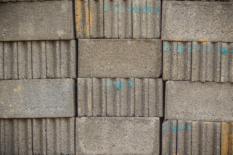 Grey Concrete Blocks on the Pallet for Construction. Background Stock ...