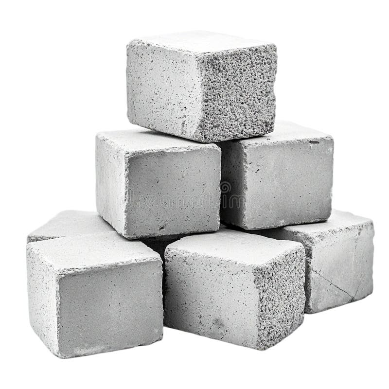 Grey Concrete Blocks Stack Construction Material Stone Solid Cubic ...