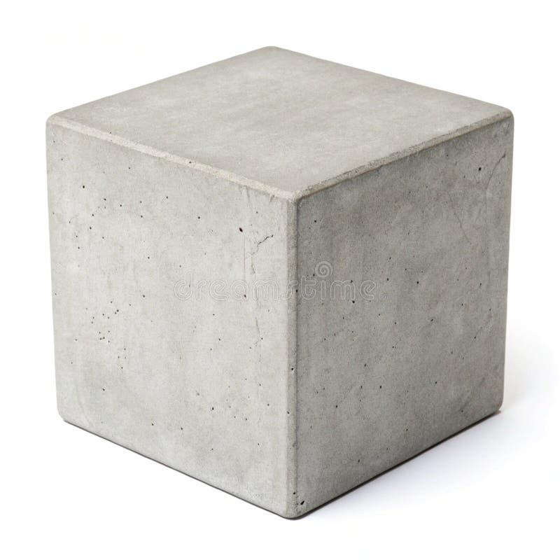 Grey Concrete Cube Isolated on White Background Stock Illustration ...