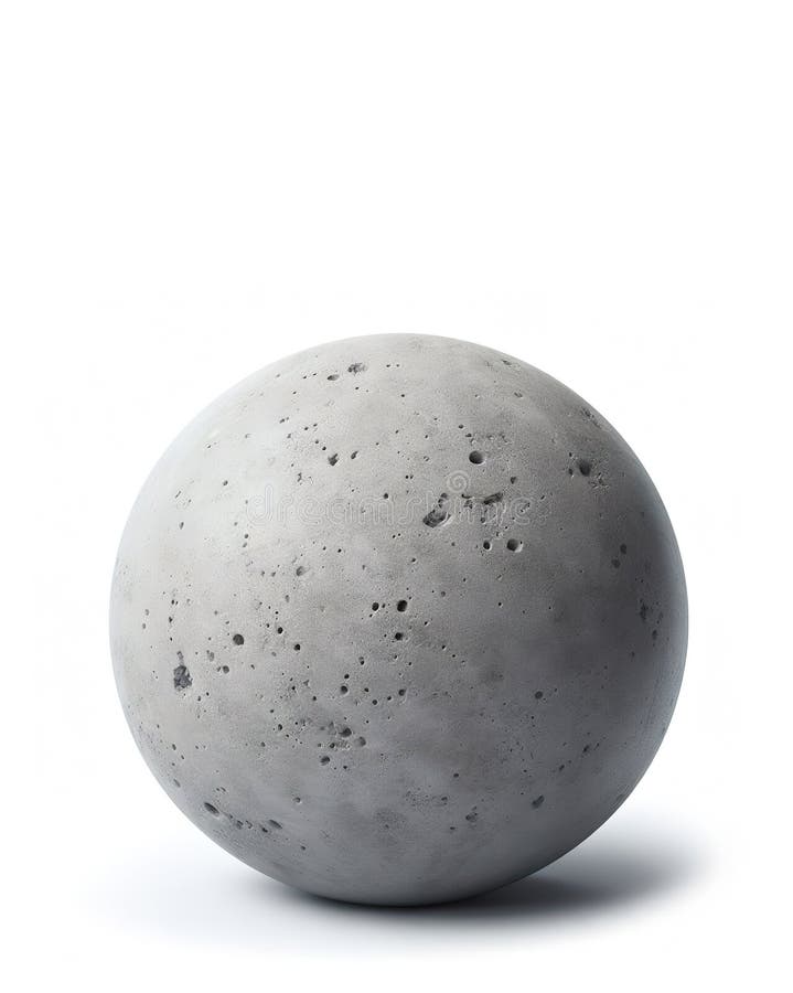 Grey Concrete Sphere on White Background Stock Photo - Image of ...