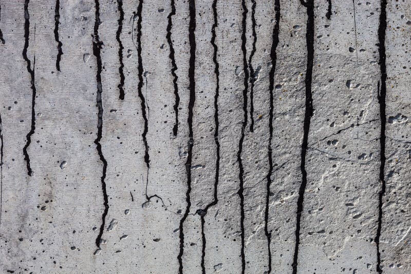 Grey Concrete Surface with Black Bitumen Streaks Stock Image - Image of ...