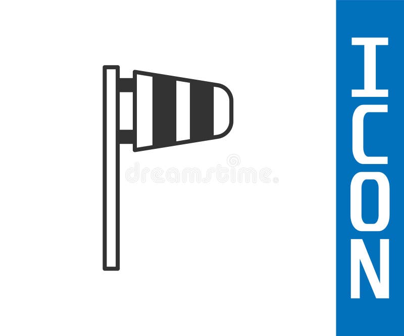 Grey Cone Meteorology Windsock Wind Vane Icon Isolated on White ...