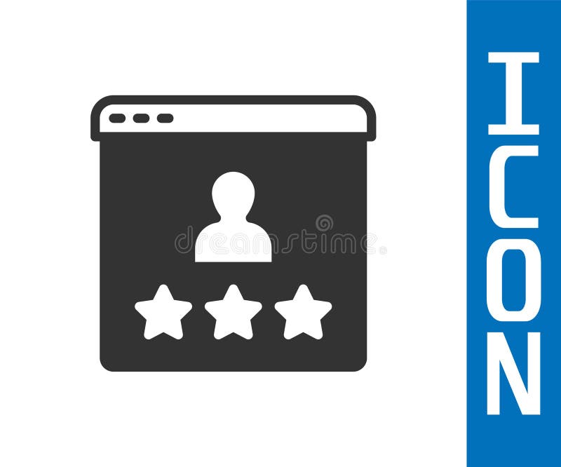 Grey Consumer or Customer Product Rating Icon Isolated on White ...